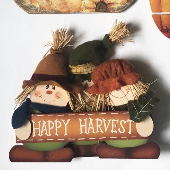 Holiday | Autumnfall Scarecrow Decor Wooden 3 Scarecrows Wfelt Hats ...